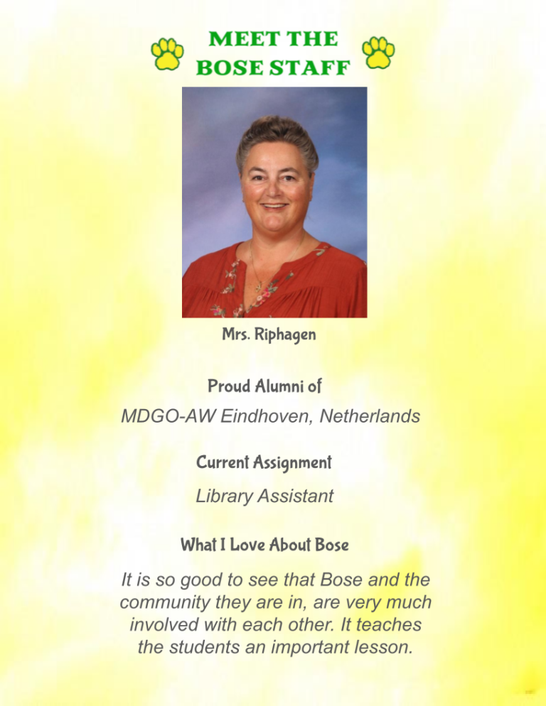 Staff Directory – Bose Elementary School