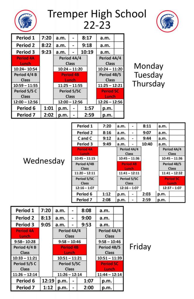 School Schedule – Tremper High School
