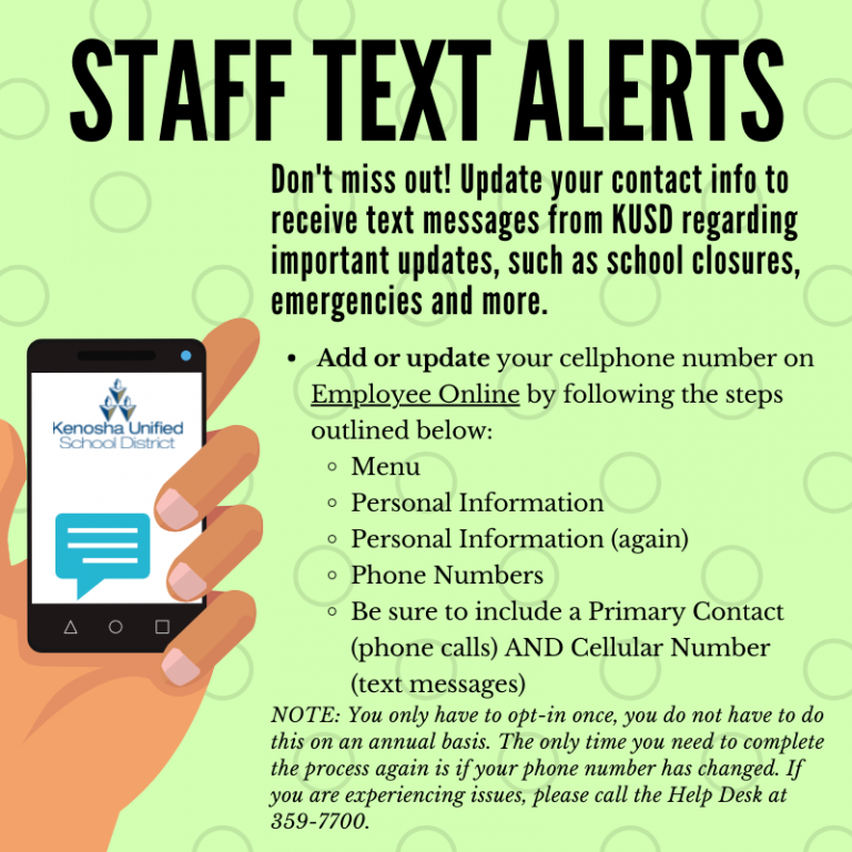 Staff Text Alerts – Kenosha Unified School District
